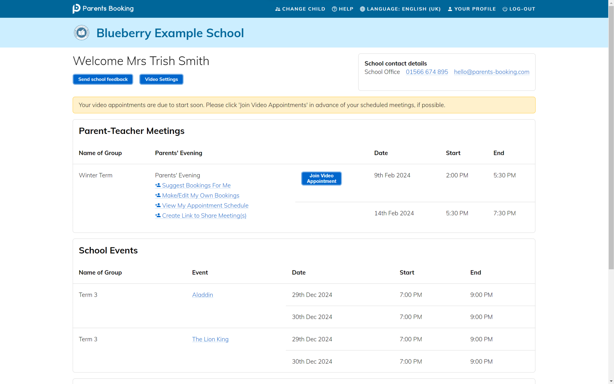 Parents Booking | Streamlining School Communication | Parents' Evenings ...
